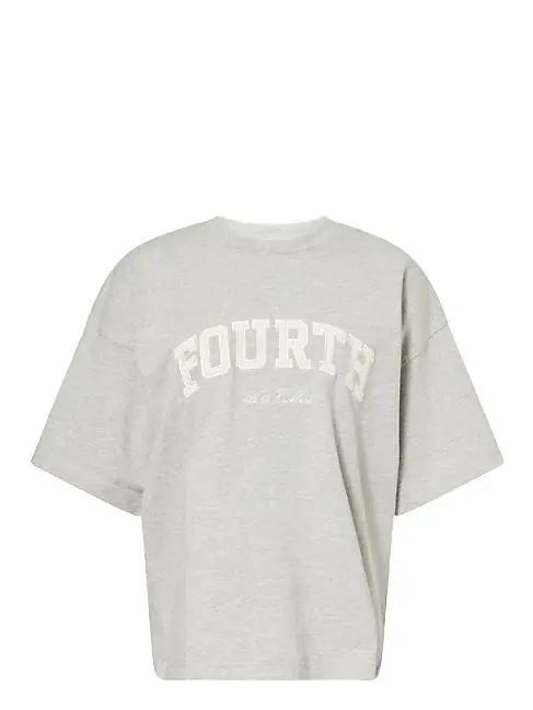 4TH & RECKLESS Brand-print Cotton T-shirt - Grey