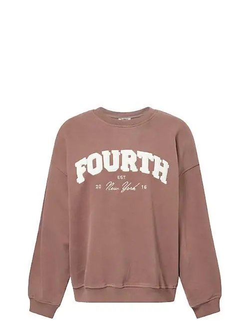 4TH & RECKLESS Cotton Sweatshirt With Brand Logo - Choc