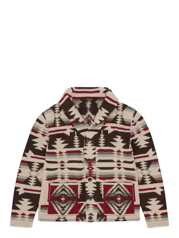 FORTELA Wyoming Alpaca And Cotton Cardigan With Navajo Design - Multicolor