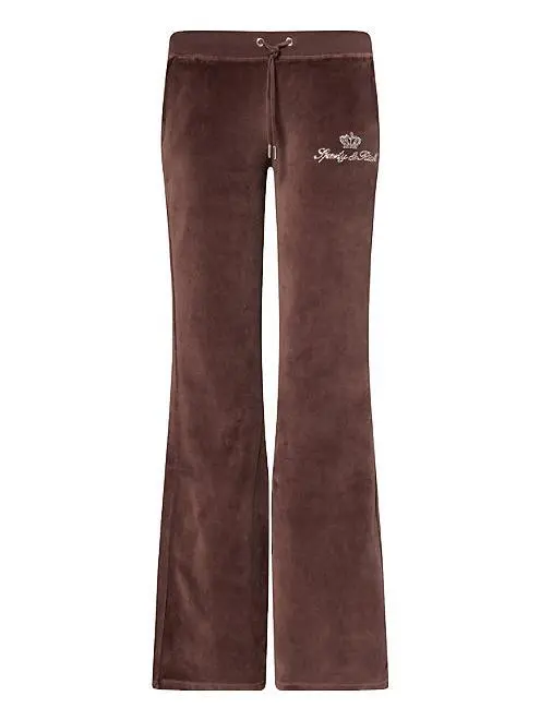 SPORTY & RICH X Juicy Couture Velour Jogging Bottoms - Chocolate