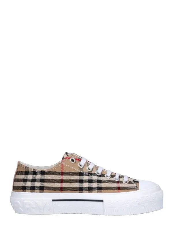 Burberry Check Canvas Sneakers - Beige
