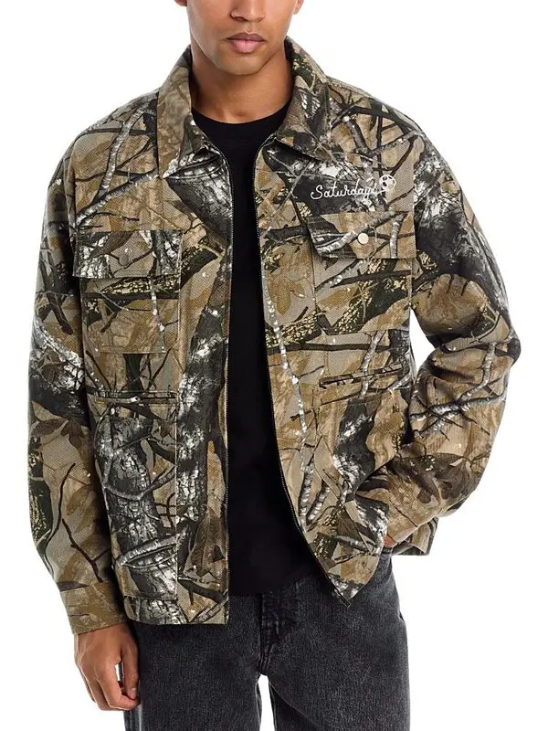 SATURDAYS FOOTBALL Chainstitch Camouflage Jacket - Multi