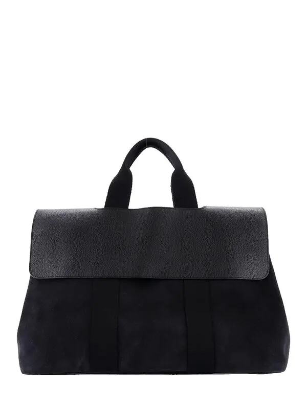 Hermès Mm Valparaiso Bag Toile And Leather - Black