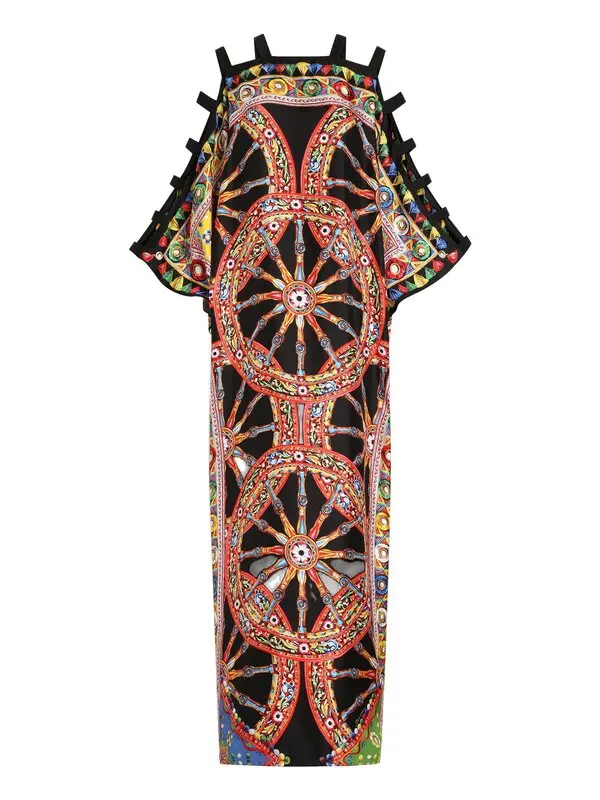 Dolce & Gabbana Carretto-print Twill Kaftan Dress - Multicolor