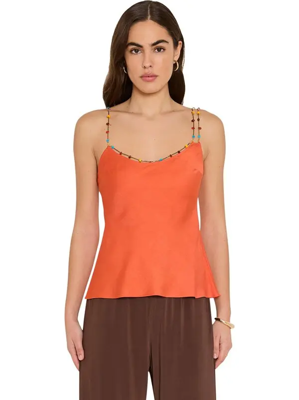 Amanda Uprichard Eros Beaded Strap Camisole - Pomelo