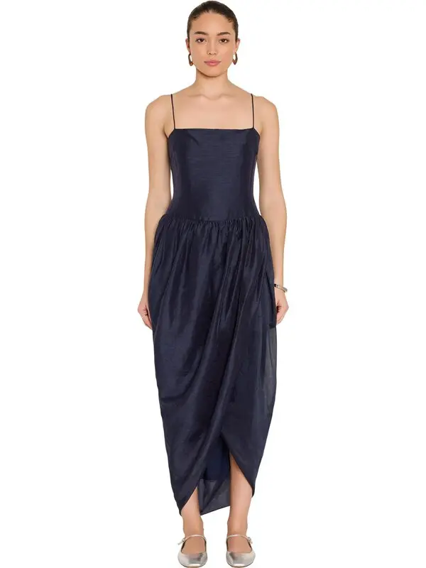 Amanda Uprichard Castello Midi Dress - Navy