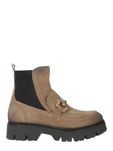 CAFÈNOIR Leather Ankle Boots With Embellishments - Beige