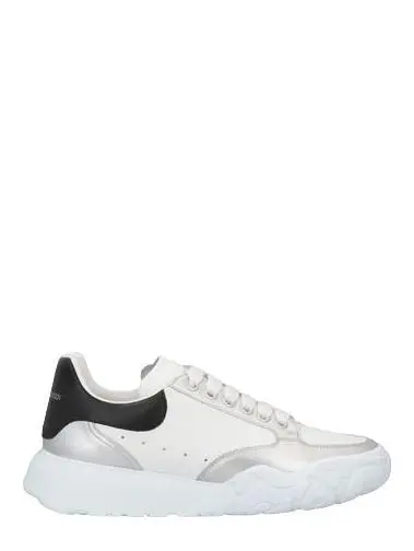 Alexander McQueen Leather Lace-up Low-top Sneakers - Silver