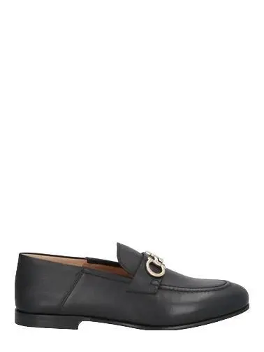 FERRAGAMO Calfskin Loafers With Horsebit Detail - Black
