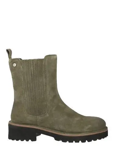 CAFÈNOIR Suede Ankle Boots With Lug Sole - Green