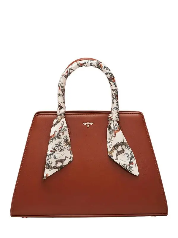FABLE ENGLAND Grace Structured Tote - Brown