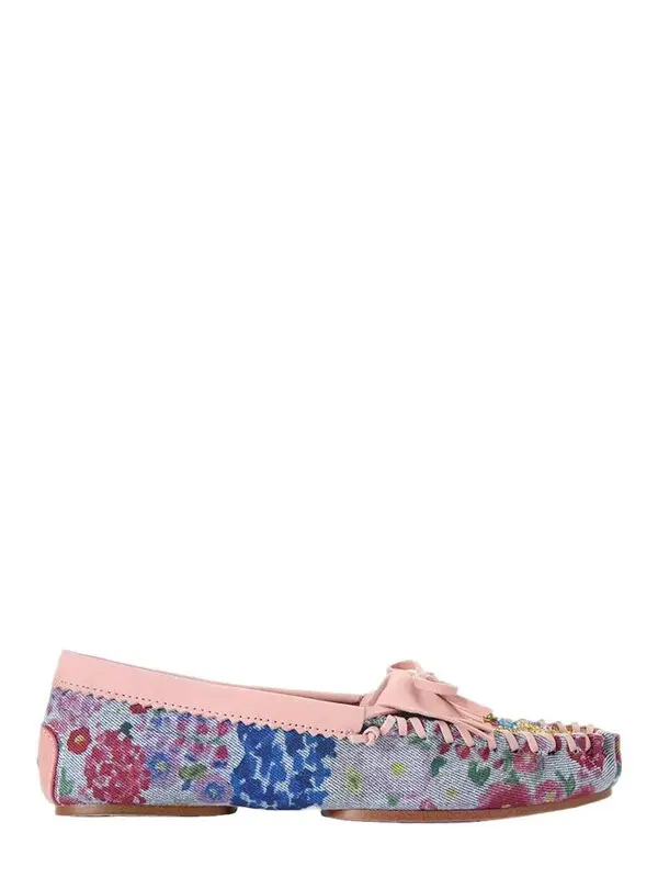 Kurt Geiger Beaded Floral Moccasins - Pink