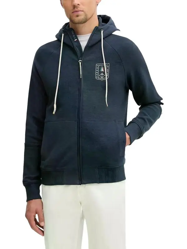AERONAUTICA MILITARE Logo-embroidered Zip-up Hoodie - Blue