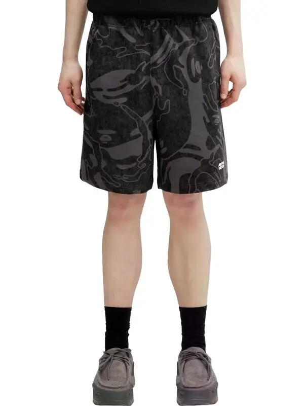 AAPE BY *A BATHING APE Graphic Print Shorts - Black