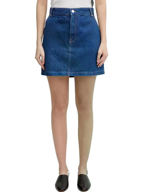 Maison Kitsuné Logo Patch Mini Skirt - Blue