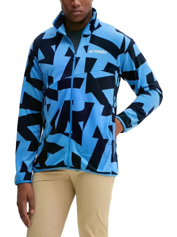 Adidas Geometric-print Sweater - Blue