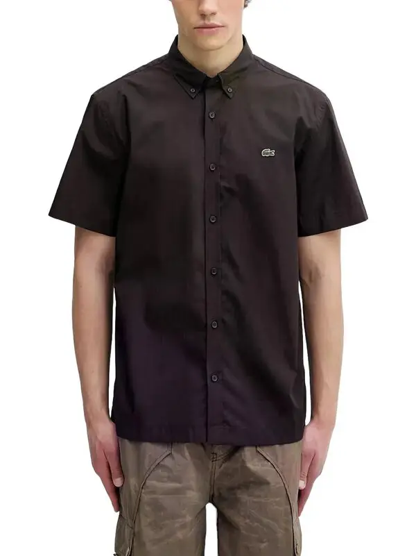 Lacoste Logo-patch Short-sleeve Shirt - Brown