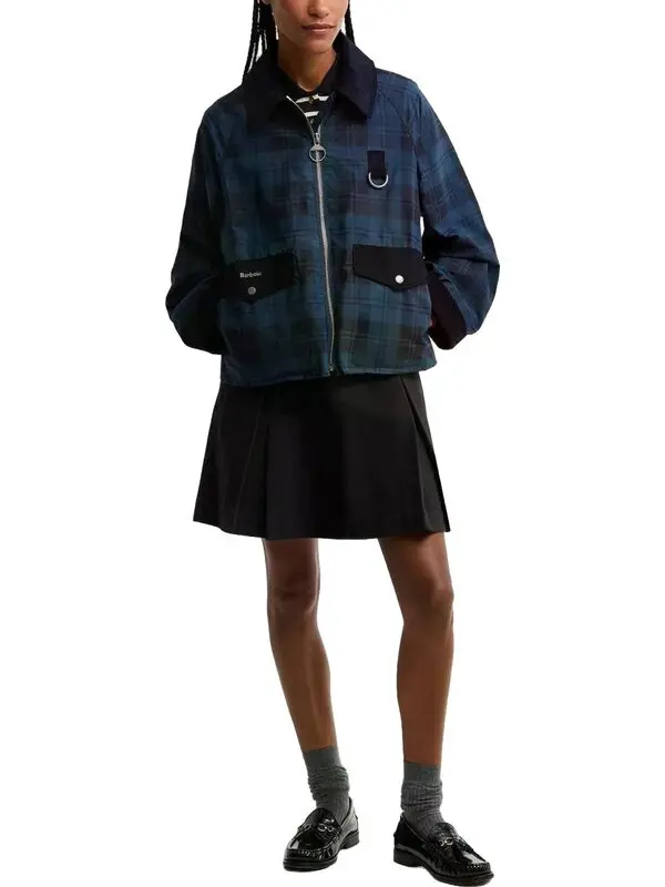 Barbour Checked Corduroy Collar Jacket - Blue