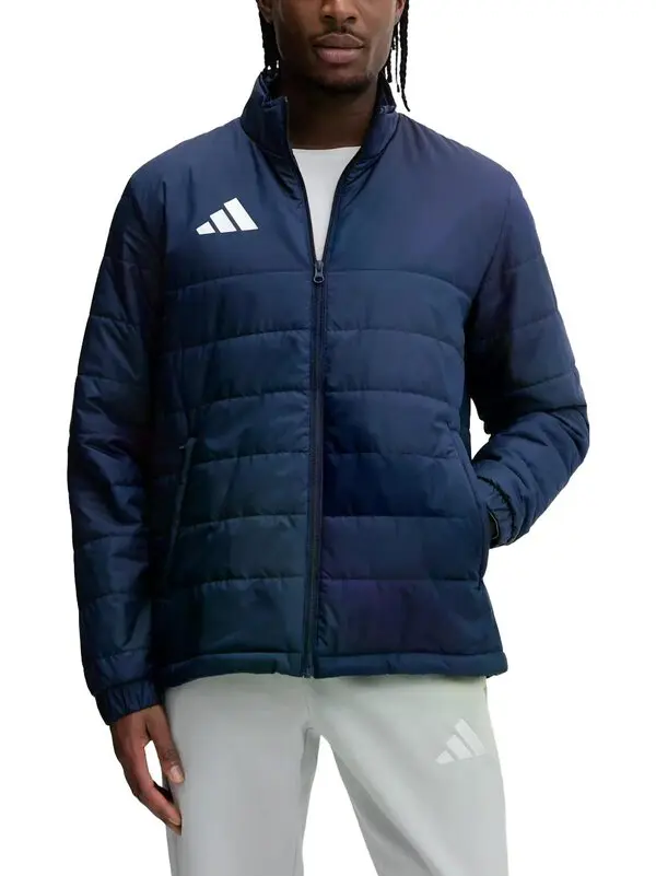 Adidas Quilted Logo-print Jacket - Blue