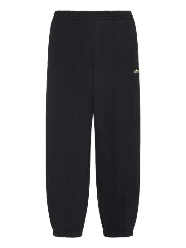 Lacoste Logo-patch Pintuck Track Pants - Black