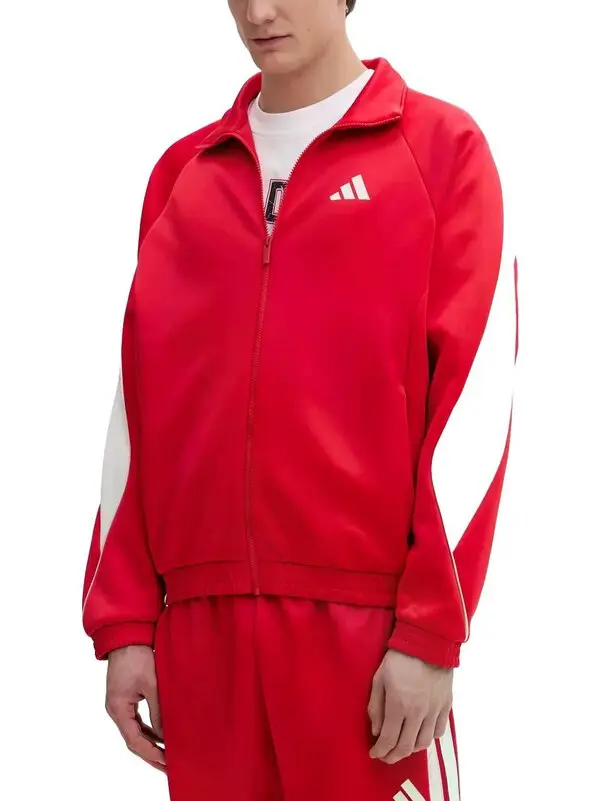 Adidas Stadium Colour-block Logo-print Jacket - Red