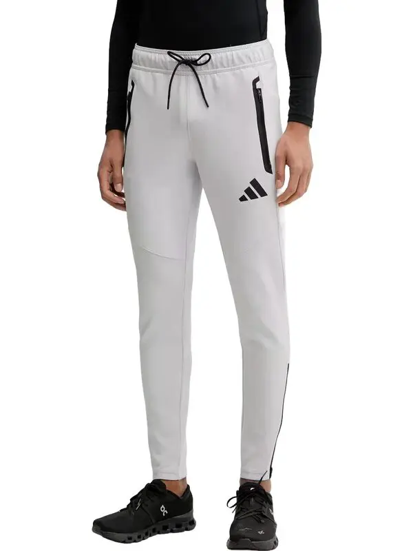 Adidas Logo-print Zip-cuff Track Pants - Grey