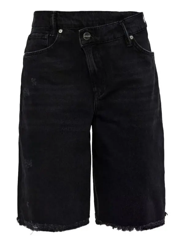 ALLSAINTS Aki Distressed Denim Shorts - Black