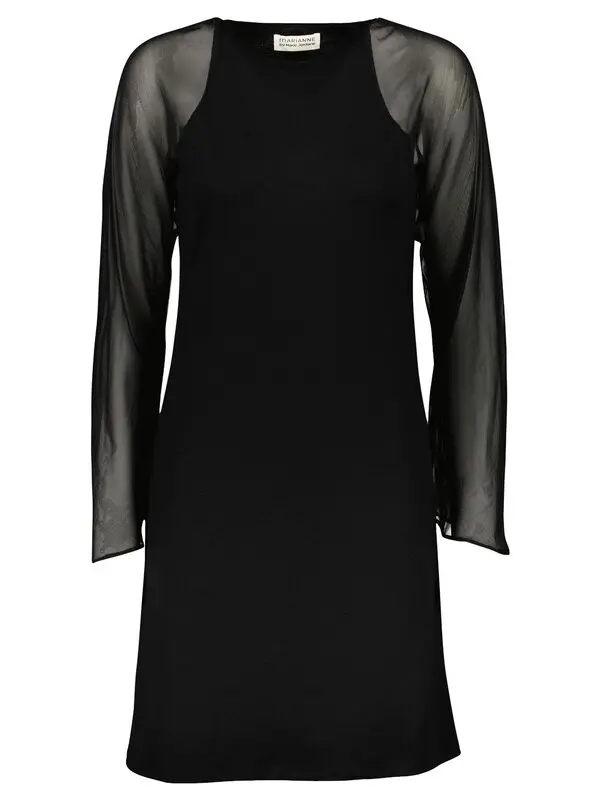 MARIANNE BY MARIE JORDANE Wool & Silk Dress With Raglan Neckline - Black