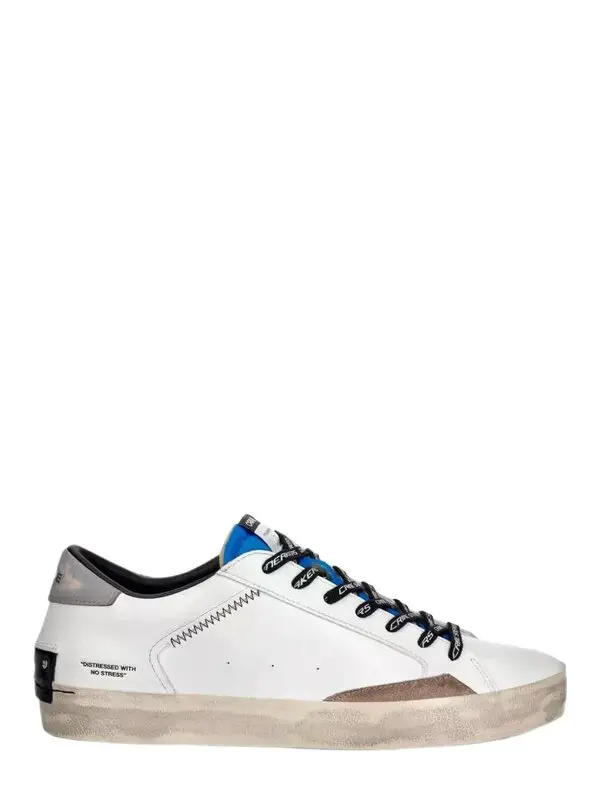 CRIME LONDON Distressed-effect Leather Sneakers - White