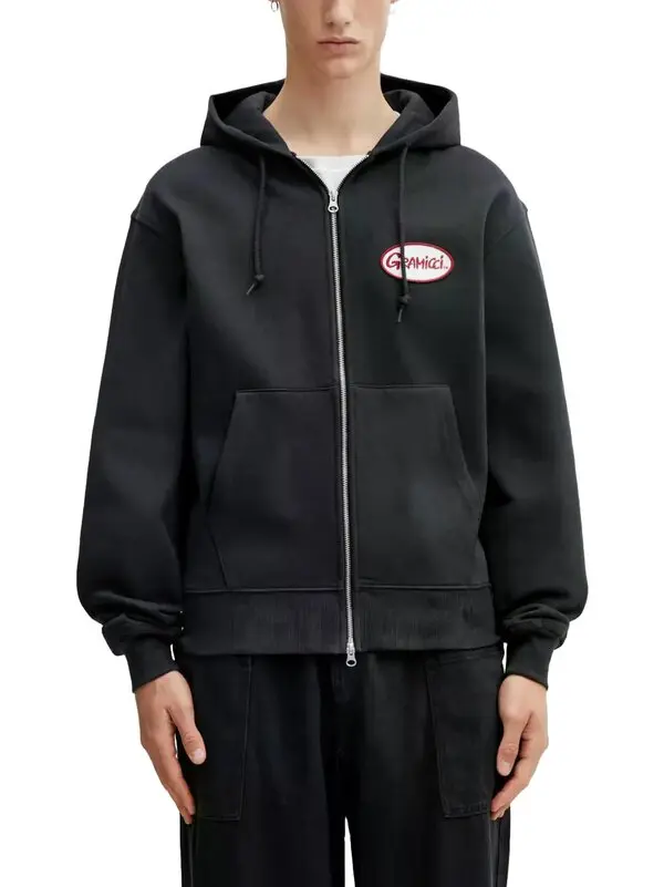 Gramicci Logo Patch Zip-up Hoodie - Black