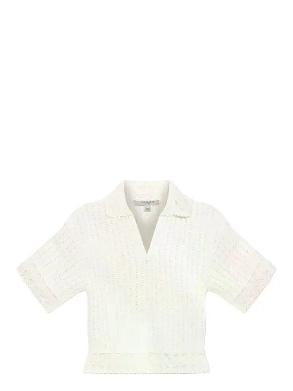 ALLSAINTS Elma Crochet Knit Top - Neutrals