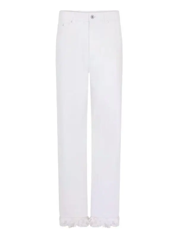 Rabanne Baggy Jeans With Fringe Detail - White