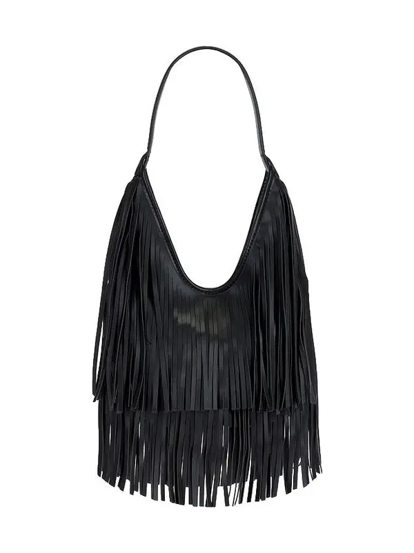 8 Other Reasons Mini Fringe Bag - Black