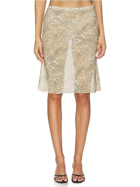Lioness Shoreline Midi Skirt - Leopard