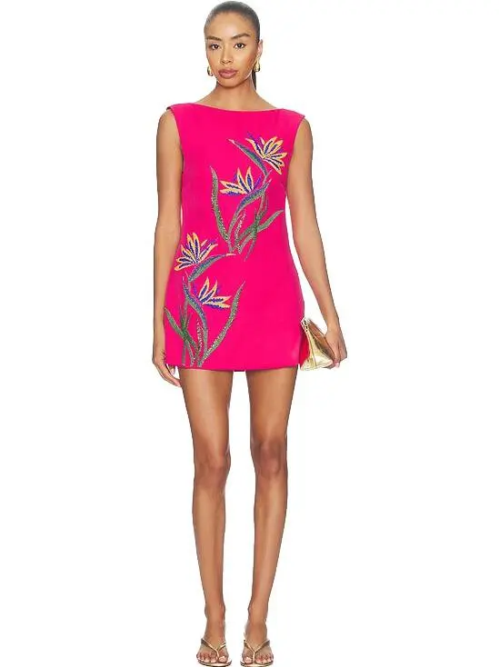 YELLOW THE LABEL Embellished Bird Of Paradise Dress - Fuchsia