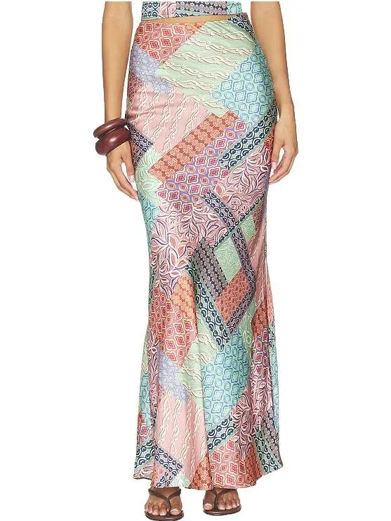 Misa Sienna Maxi Skirt - Oasis Patchwork