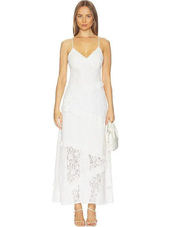 Steve Madden Giah Eyelet Lace Maxi Dress - Cloud Dancer