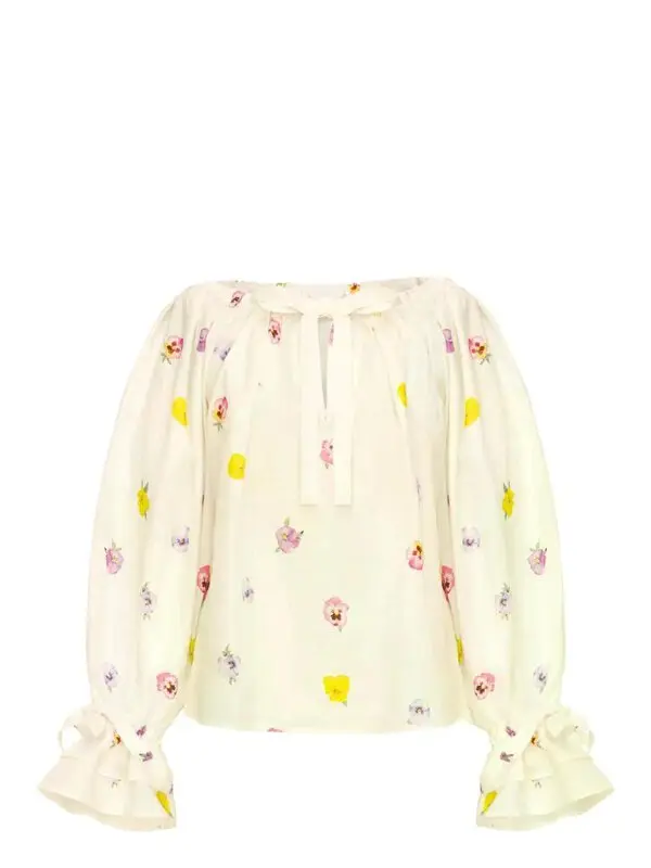Sleeper Cha-cha Floral-print Blouse - Neutrals