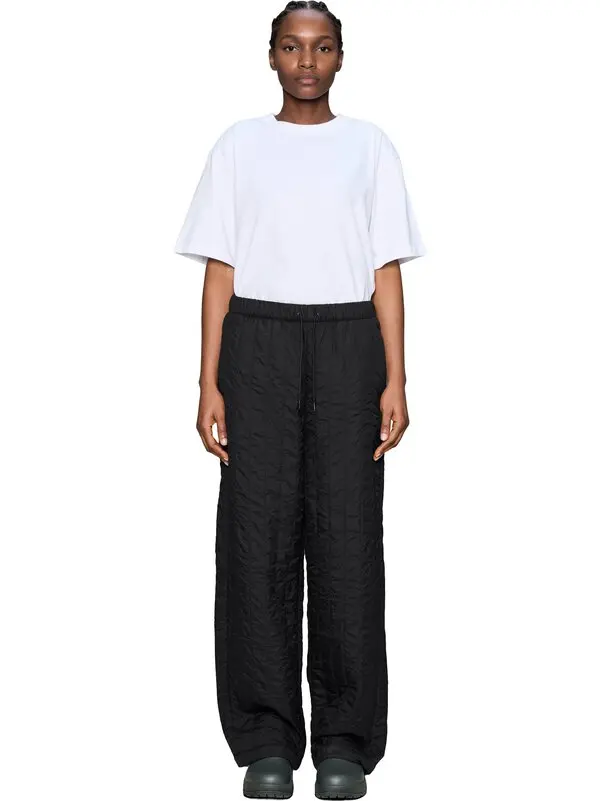 Rains Banja Liner Wide Leg Quilted Pants - Black