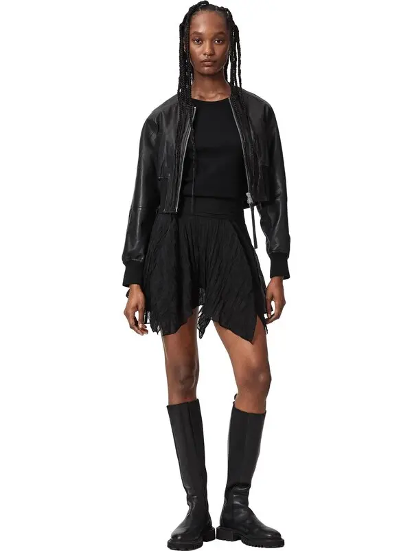 ALLSAINTS Asymmetric Mini Skirt - Black