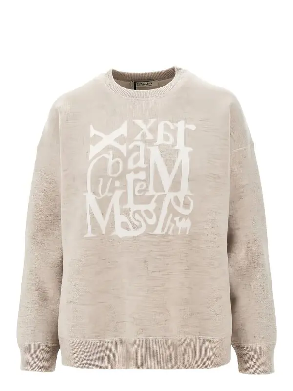 Max Mara Graphic Print Crewneck Sweater - Beige