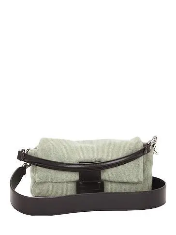 Fendi Cashmere Baguette Shoulder Bag - Grey