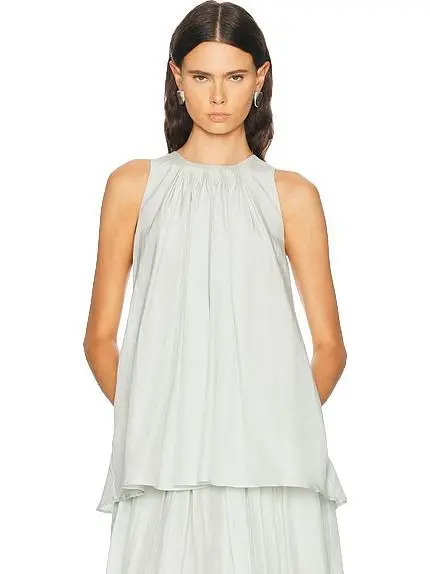 Loulou De Saison Liao Pleated Neckline Blouse - Mist