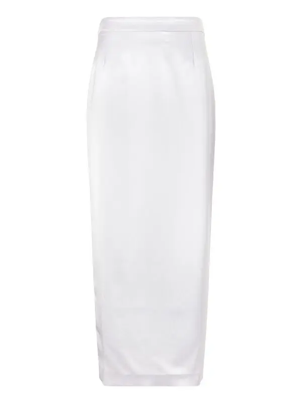 VIOLANTE NESSI Shea Satin Midi Skirt - Silver