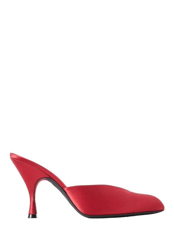 HERBERT LEVINE Sitting Pretty' Satin Mules - Red