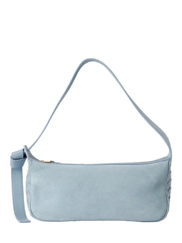 Bottega Veneta Nodo Suede Shoulder Bag - Blue