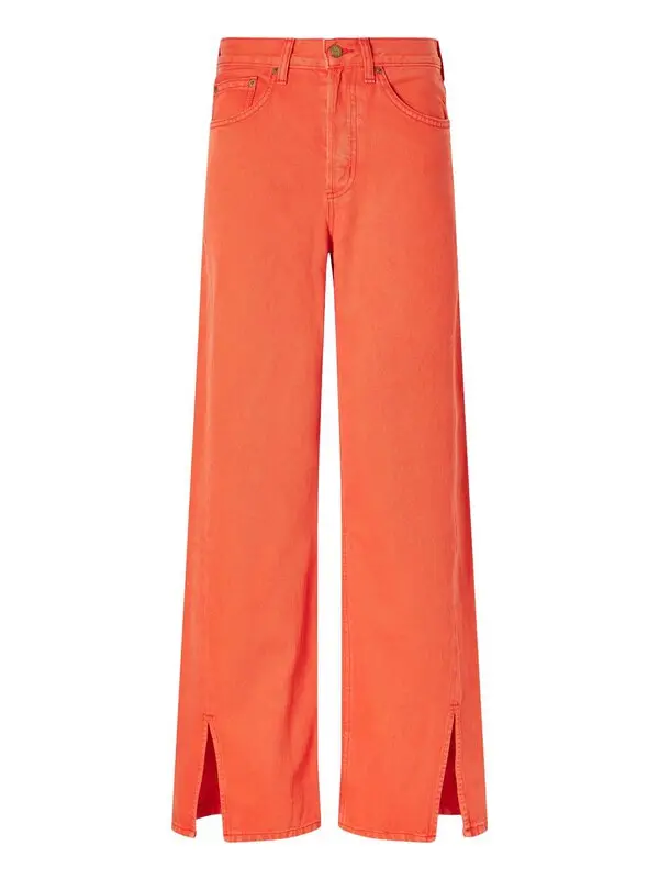 B Sides Charlot Relaxed Straight-leg Jeans With Split Hems - Red