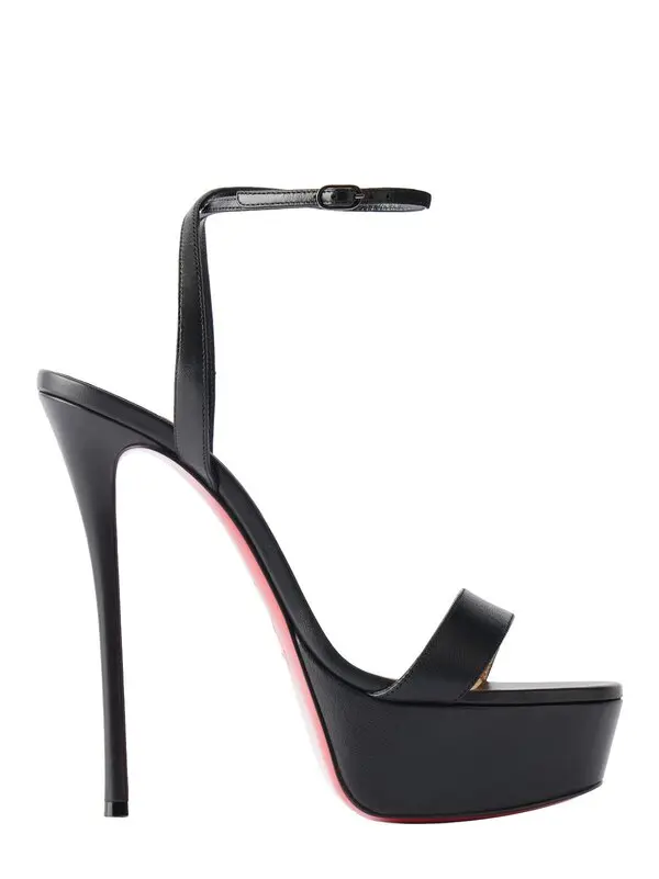 CHRISTIAN LOUBOUTIN Loubi Queen Alta 150 Leather Platform Pumps - Black
