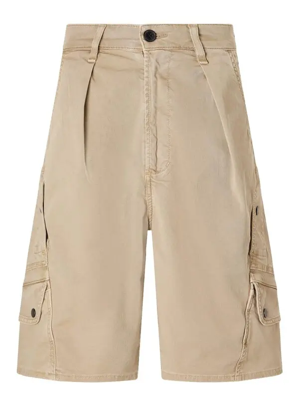 Citizens Of Humanity Flight Organic Cotton-twill Bermuda Cargo Shorts - Neutrals