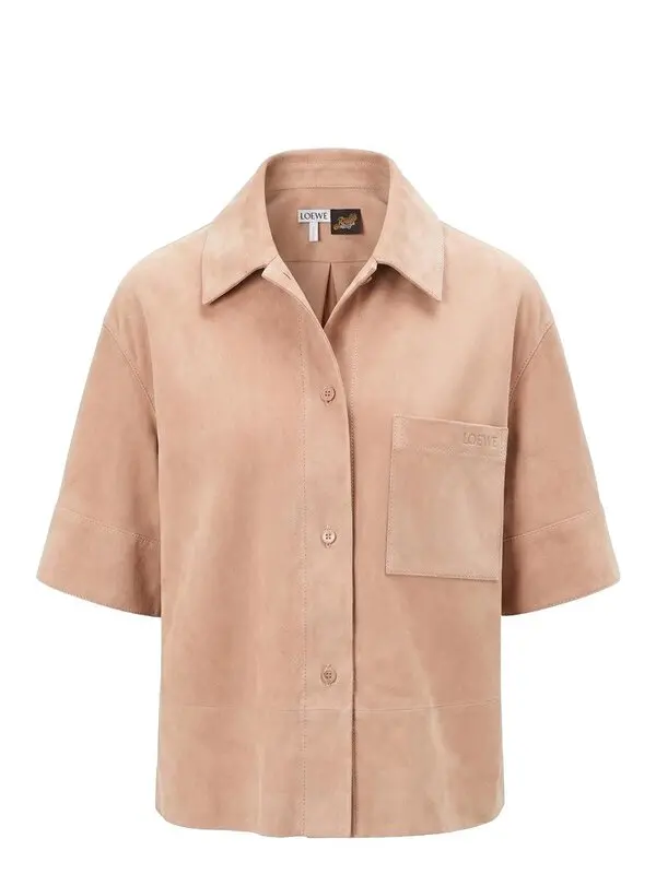 Loewe Suede Short Sleeve Shirt - Multicolor